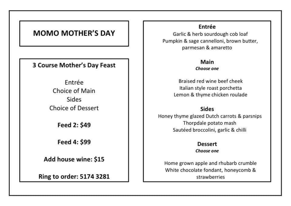 Momo Menus - Momo Traralgon