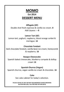 Momo Menus - Momo Traralgon