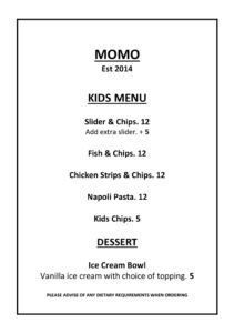 Momo Menus - Momo Traralgon