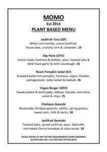 Momo Menus - Momo Traralgon