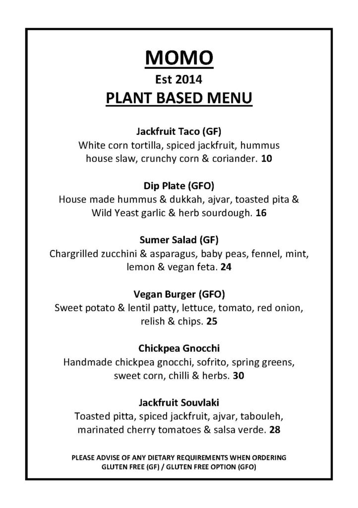 Momo Menus - Momo Traralgon