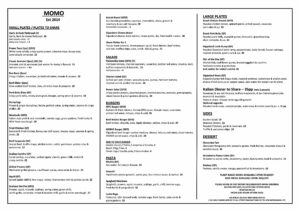 Momo Menus - Momo Traralgon